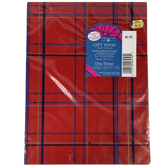 American Greetings | Party Supplies | Vtg American Greetings Plaid All ...